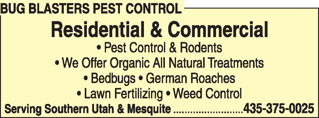 Bug Blasters Pest Control - St. George, UT | Names and Numbers